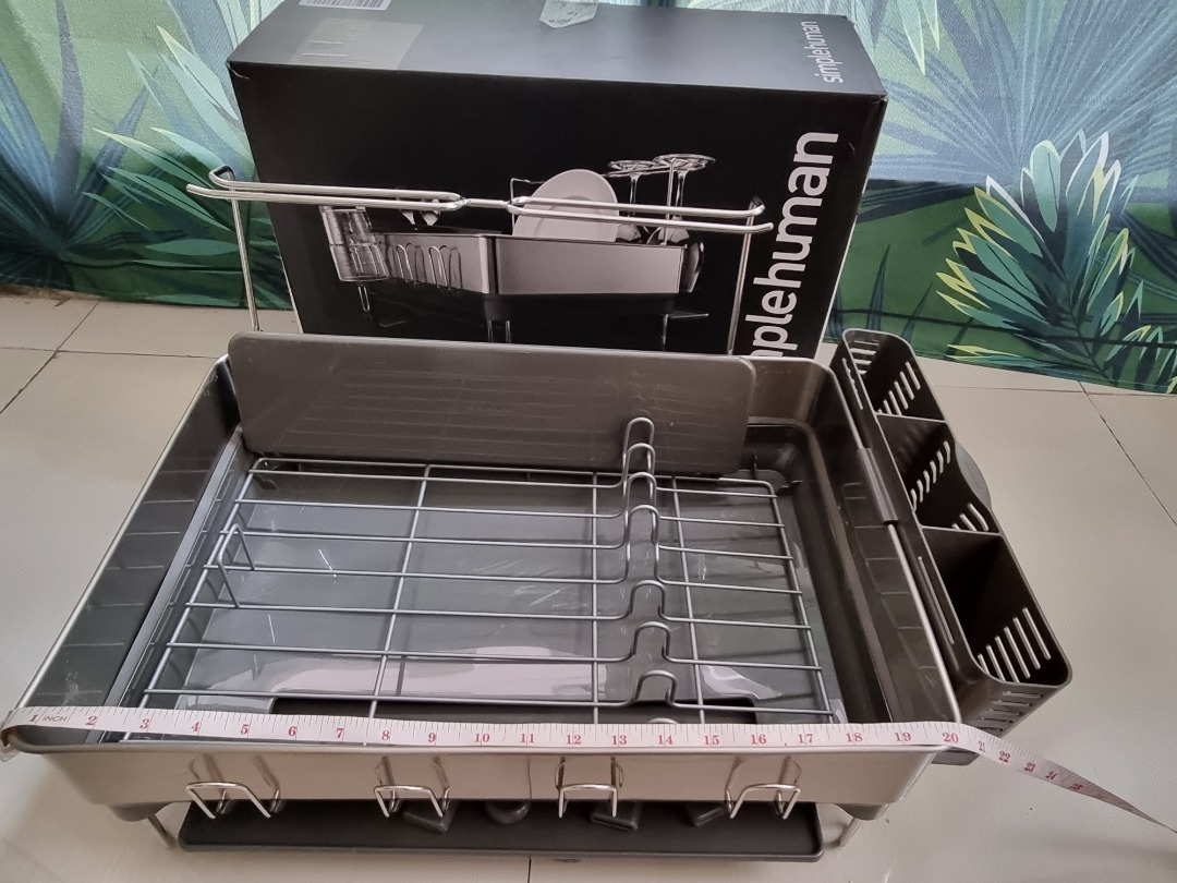 SIMPLE HUMAN Dish Rack Dish Organizer Stainless Steel Frame Dish ...