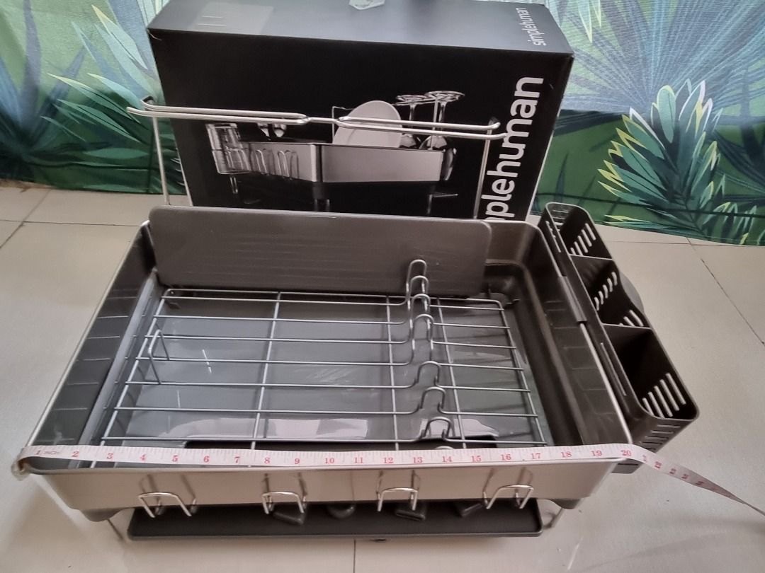 SIMPLE HUMAN Dish Rack Dish Organizer Stainless Steel Frame Dish ...