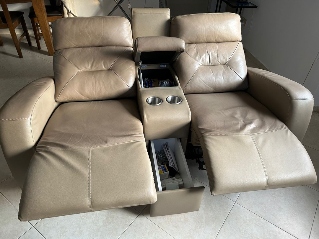 Sofa with extendable leg rest, Furniture & Home Living, Furniture ...