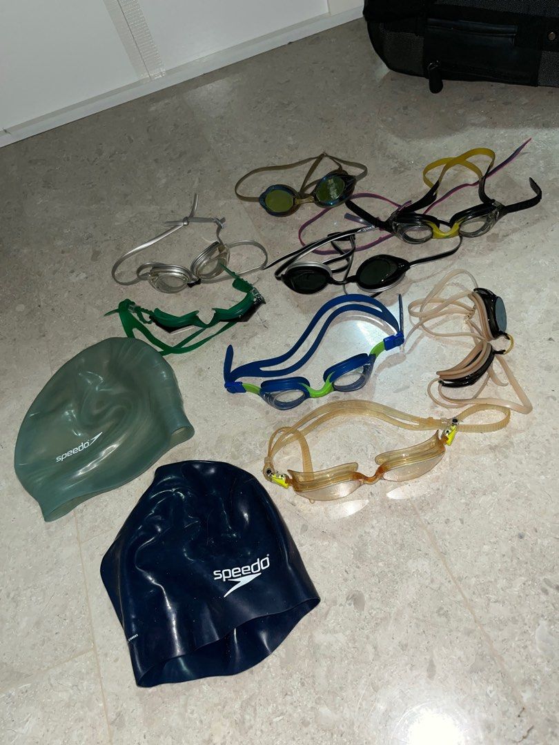 Speedo Swimming Caps and Goggles (bundle), Men's Fashion, Tops & Sets ...