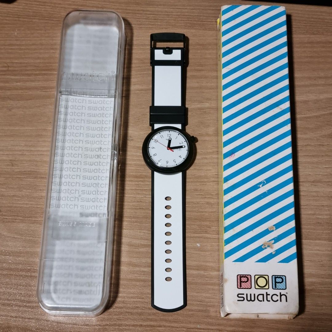 Swatch POP Watch Cute Cartoon Reversible Aesthetic Black and White ...