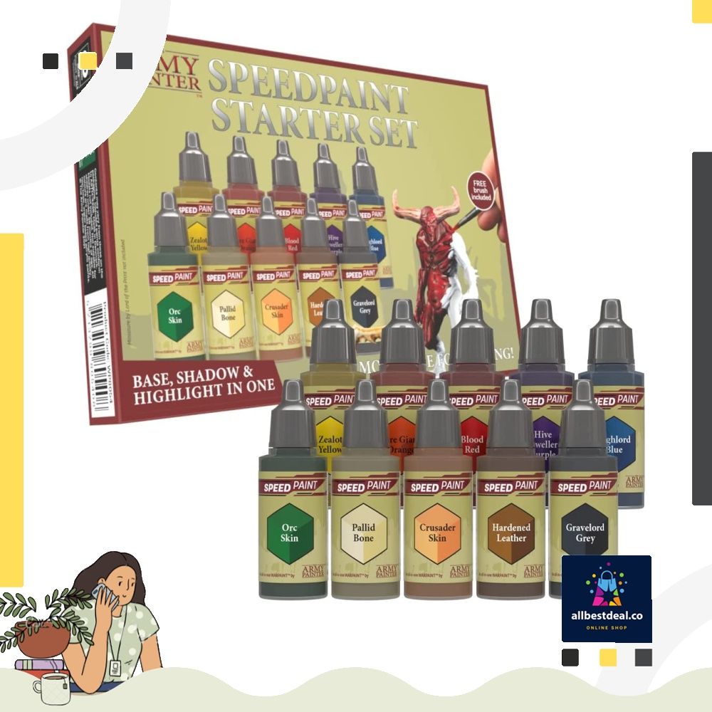 The Army Painter Speedpaint Starter Set - 10x18ml Speed Model Paint Kit ...