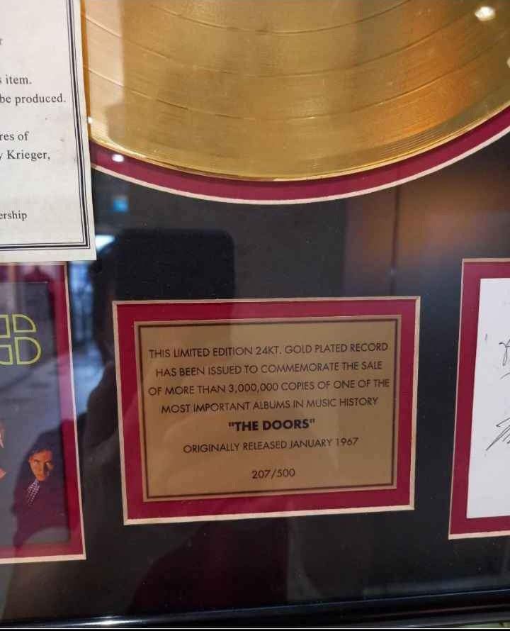 The Doors (Rare Signed) 24K Gold Plated Vinly Records 'The Doors ...