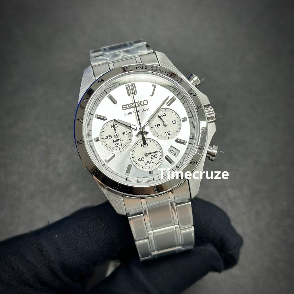 [Time Cruze] Seiko JDM SBTR009 Spirit Chronograph Silver Dial Quartz ...