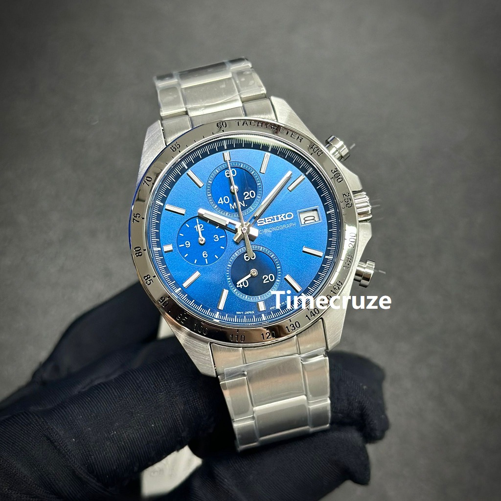 [Time Cruze] Seiko JDM SBTR023 Spirit Chronograph Blue Dial Quartz ...
