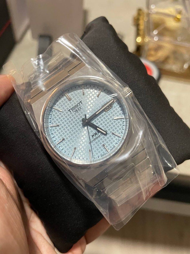 TISSOT PRX POWERMATIC 80 ICY BLUE WAFFLE DIAL, Men's Fashion, Watches ...