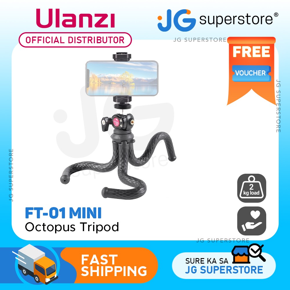 Ulanzi FT-01 Flexible Mini Octopus Camera Tripod with 1/4" Bolt, Phone ...