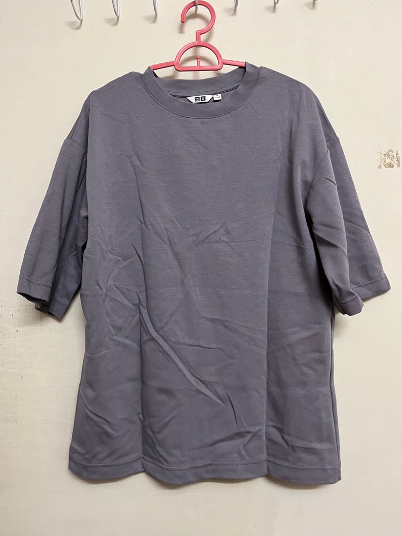 Uniqlo U Airism Cotton Crew Neck Oversized Tshirt, Men's Fashion, Tops & Sets, Tshirts & Polo ...