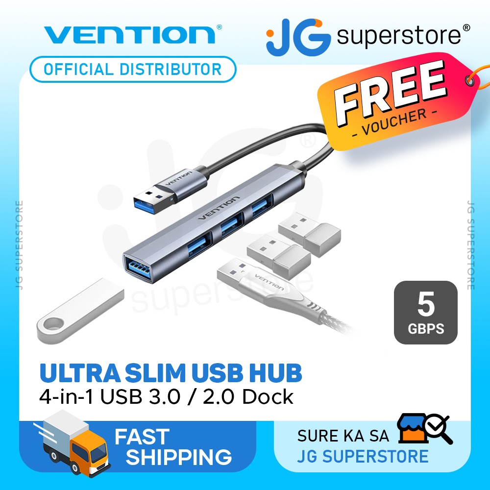 Vention 4-in-1 Ultra Slim Hub with Single USB 3.0 and Triple USB 2.0 ...