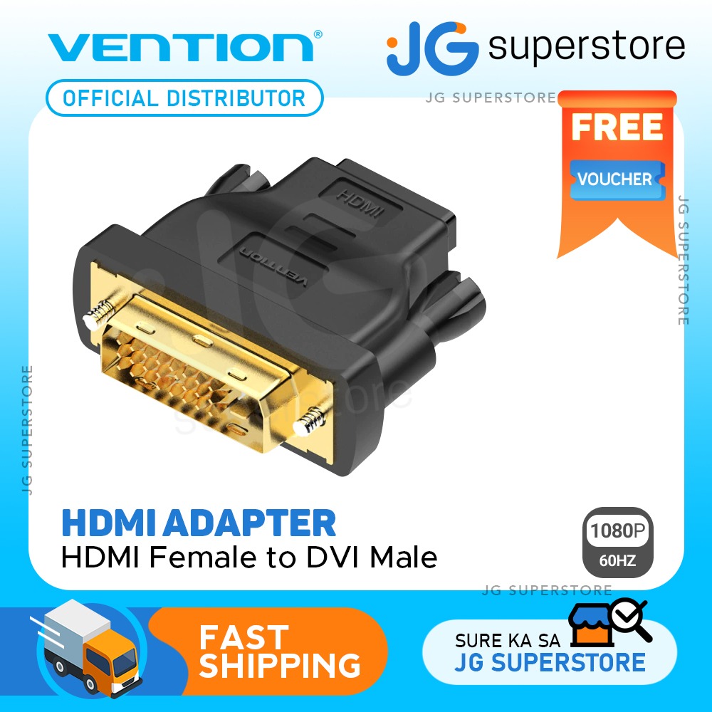 Vention DVI Male (24+1) to HDMI Female Adapter 1080p 60Hz Gold-Plated ...