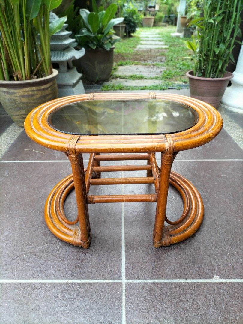 Vintage Manau Cane Coffee Table-FVgs660d623, Hobbies & Toys ...