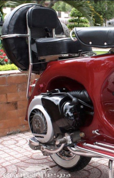 Vintage Vespa back rest with spare tire bracket., Motorcycles ...