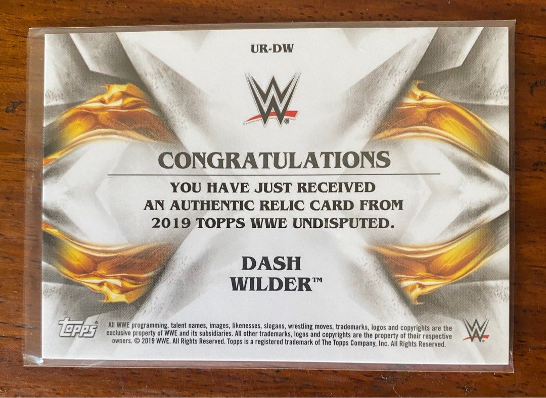WWE Card of Dash Wilder The Revival FTR - 2019 Topps Undisputed - Game ...