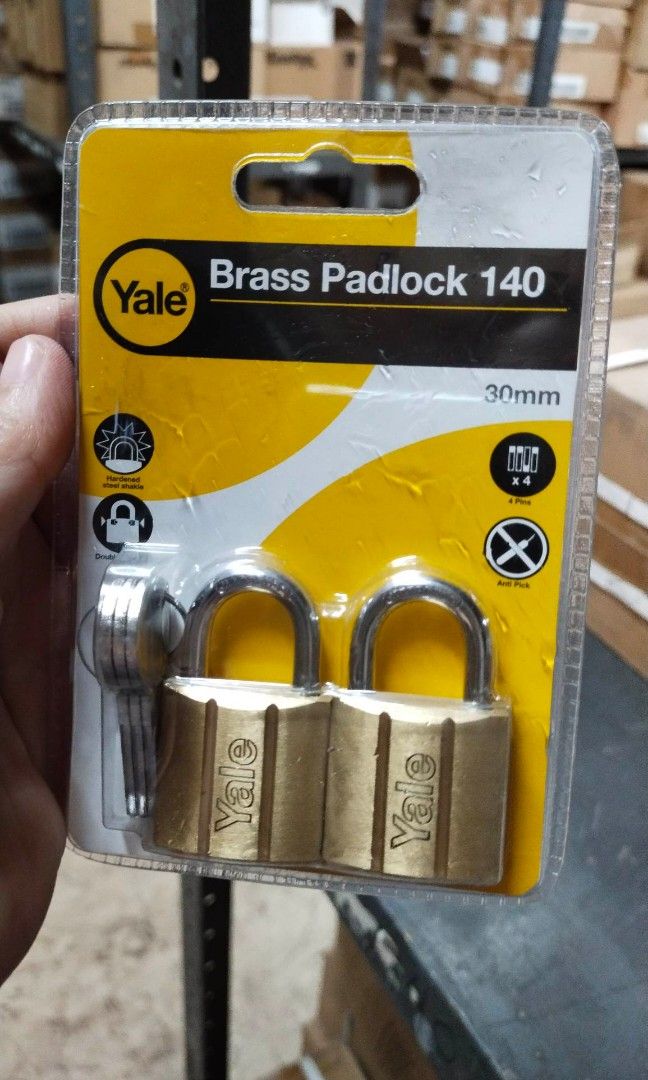 Yale Heavy Duty Brass Padlock 30mm / V140.30KA2 on Carousell
