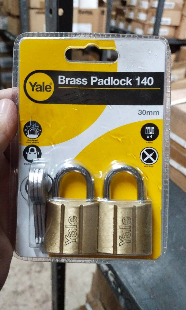 Yale Heavy Duty Brass Padlock 30mm / V140.30KA2 on Carousell