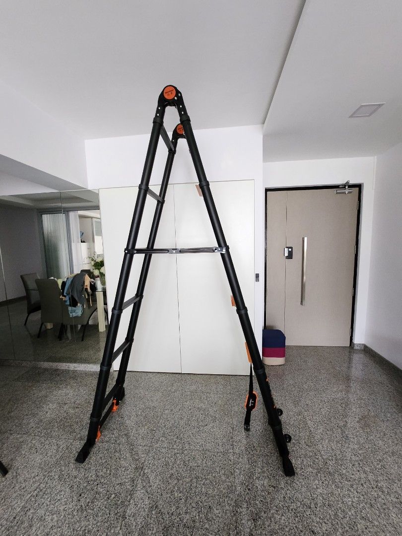 2.5m Aluminum Telescopic Ladder Extension Multi-Purpose Ladder ...