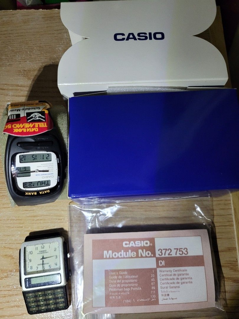 ＃80年代全新庫存，日本到港，casio databank, 全套有盒及書明書，另市楊極罕casio 雙時計80年代，功能正常, 女裝, 手錶 ...