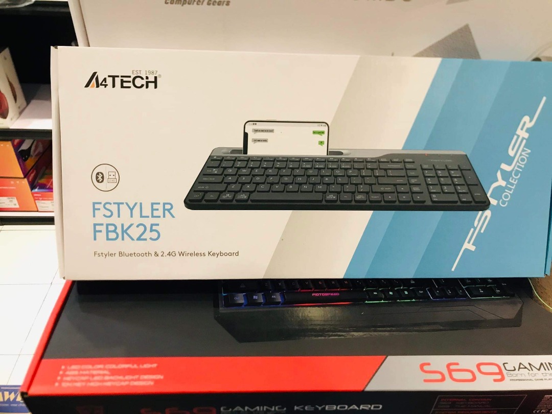 A4Tech FBK25 Fstyler Bluetooth & 2.4G Wireless Keyboard Black, Computers & Tech, Parts ...