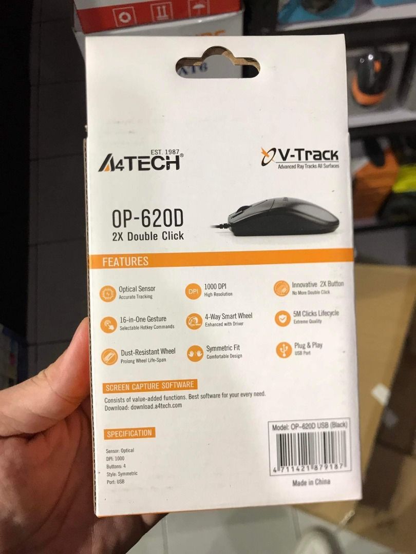 A4Tech OP-620D 2x Click Optical Mouse Black USB, Computers & Tech ...