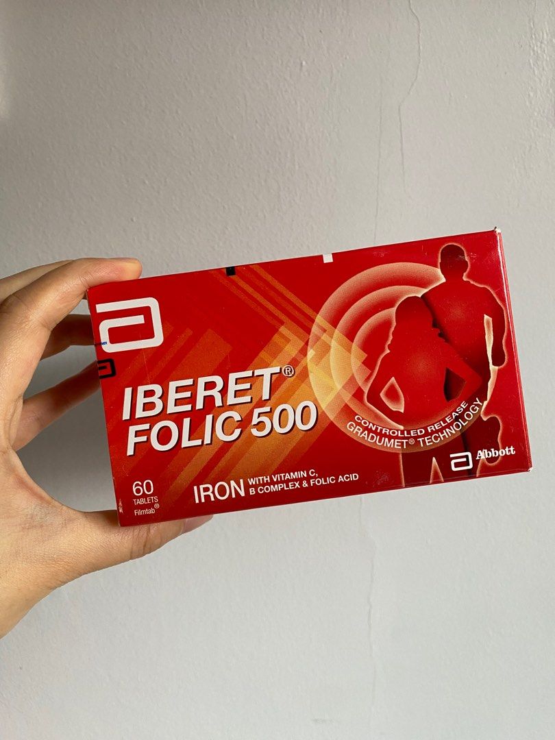 Abbott Iberet Folic 500 (60 tablets), Health & Nutrition, Health ...
