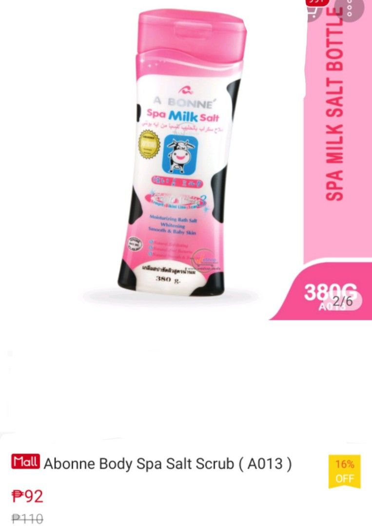 Abonne milk salt scrub on Carousell