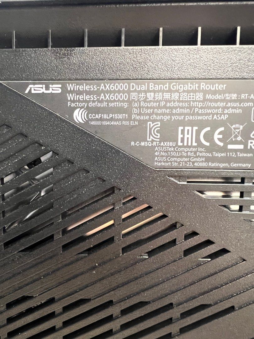 Asus RT-AX88U AX6000 Dual Band Gigabit Router 雙頻,WiFi 6電競無線路由器, 電腦＆科技 ...