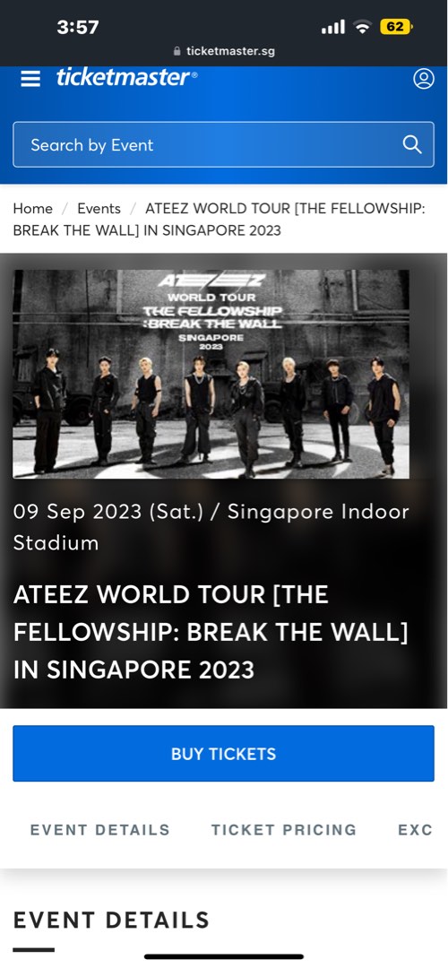 ATEEZ WORLD TOUR [THE FELLOWSHIP: BREAK THE WALL] IN SINGAPORE 2023 VIP ...