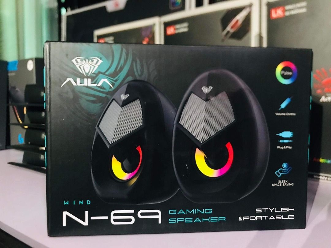 Aula N-69 Wind RGB Desktop Gaming 6 Watts Speaker 2.0 3.5mm USB Powered ...