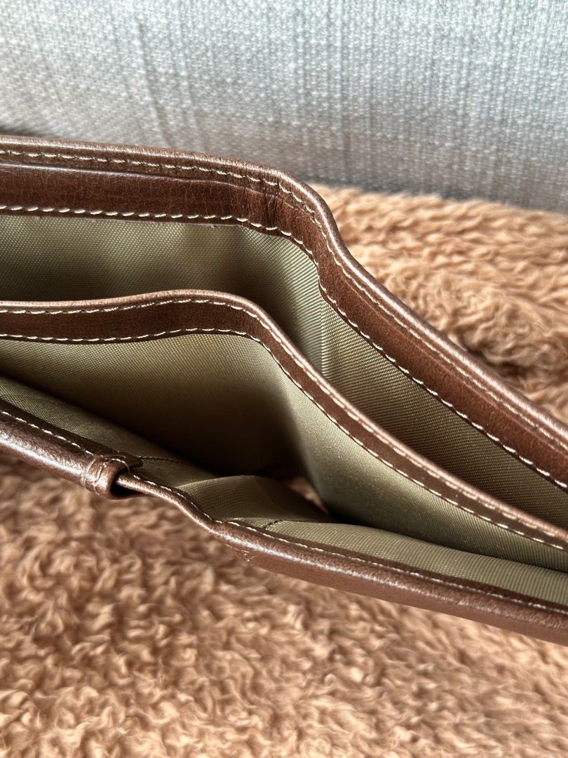 Authentic THE BRIDGE WAYFARER Leather Tri-fold Brown Horizontal Wallet ...