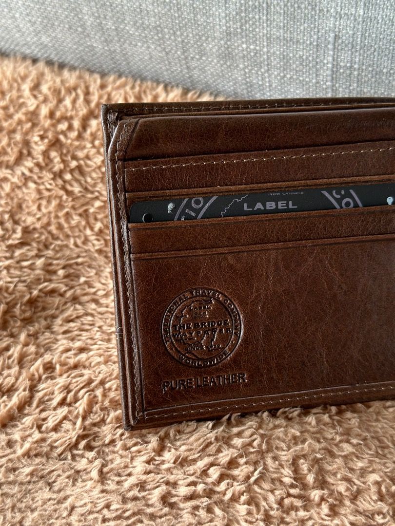 Authentic THE BRIDGE WAYFARER Leather Tri-fold Brown Horizontal Wallet ...