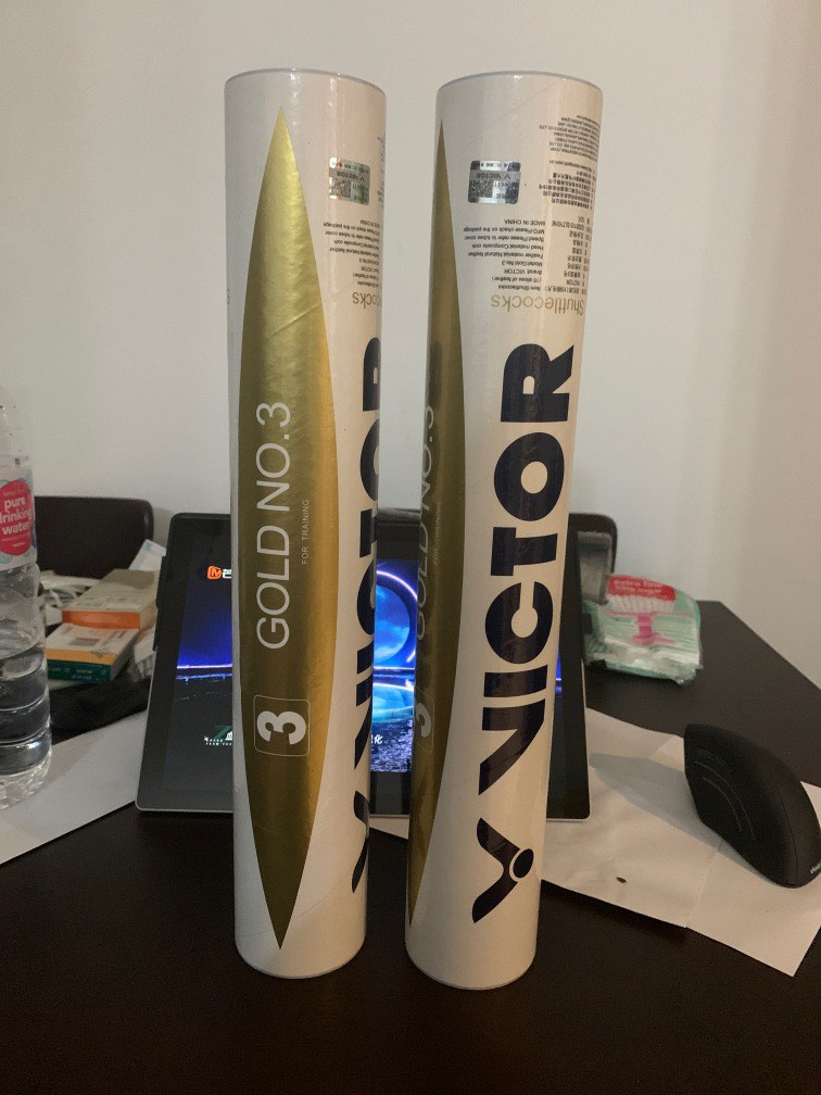 Authentic Victor golden no. 3 shuttlecock, Sports Equipment, Sports ...