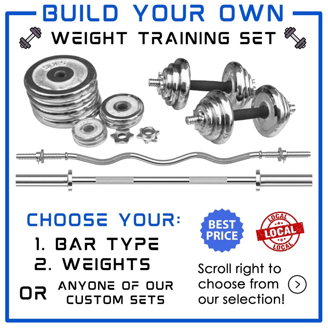 BUILD YOUR OWN Weight Training Set (Barbell Straight, Barbell Curl ...