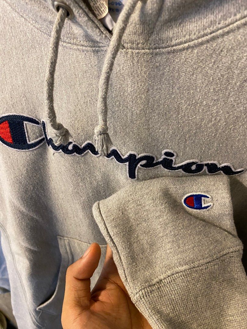 CHAPMION REVERSE WEAVE -SCRIPT HOODIE- on Carousell