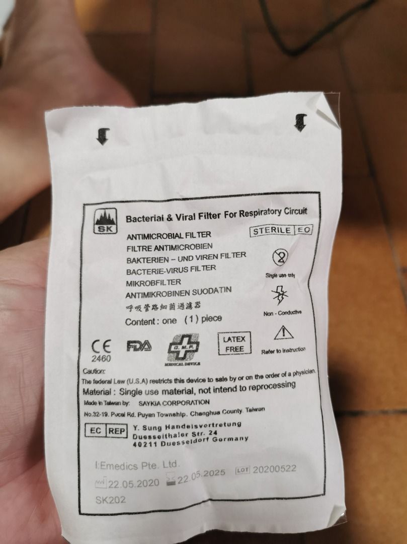 CPAP/ BiPAP Viral/ Philips Bacteria Filter, Health & Nutrition, Medical ...