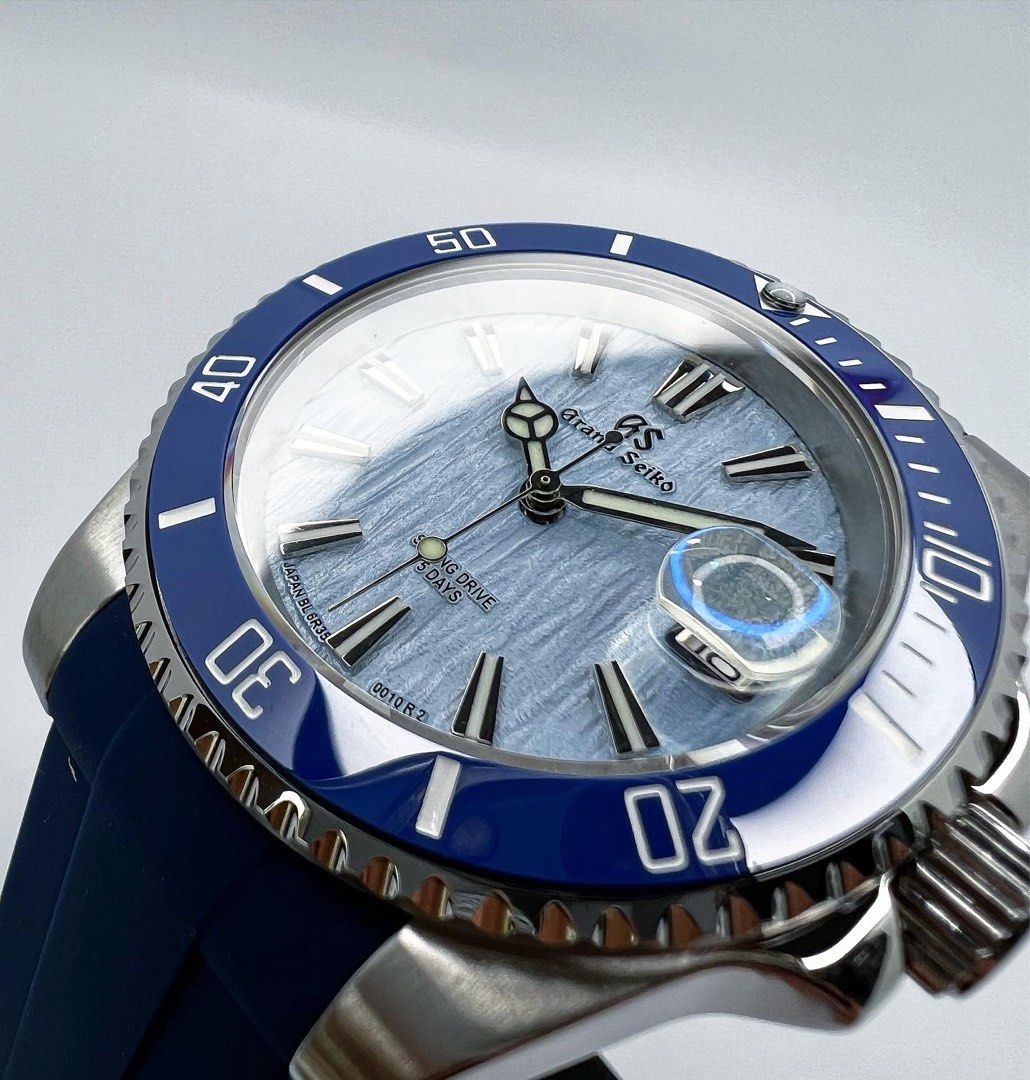 Custom Seiko Mod Ice Blue GS Smurf Submariner 40mm, Men's Fashion ...