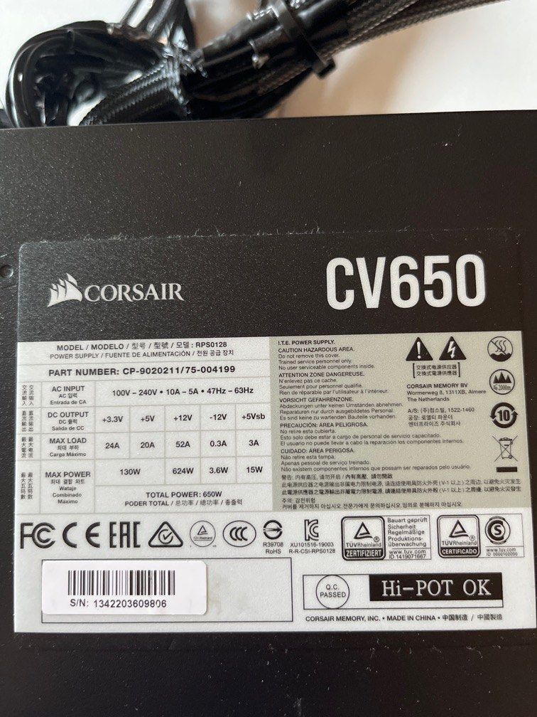 CV650 with sleeved cables, Computers & Tech, Parts & Accessories ...