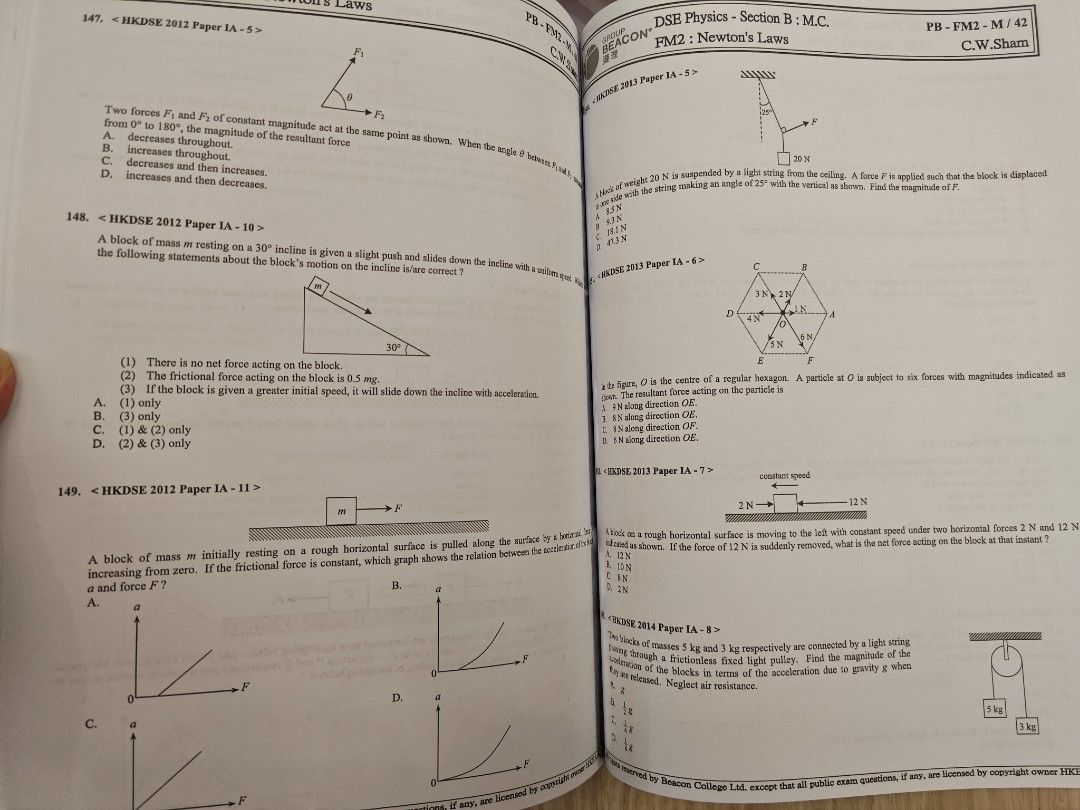 CW Sham DSE physics（極有用）文憑試物理遵理補習筆記 送兩本練習, 興趣及遊戲, 書本 & 文具, 教科書 - Carousell