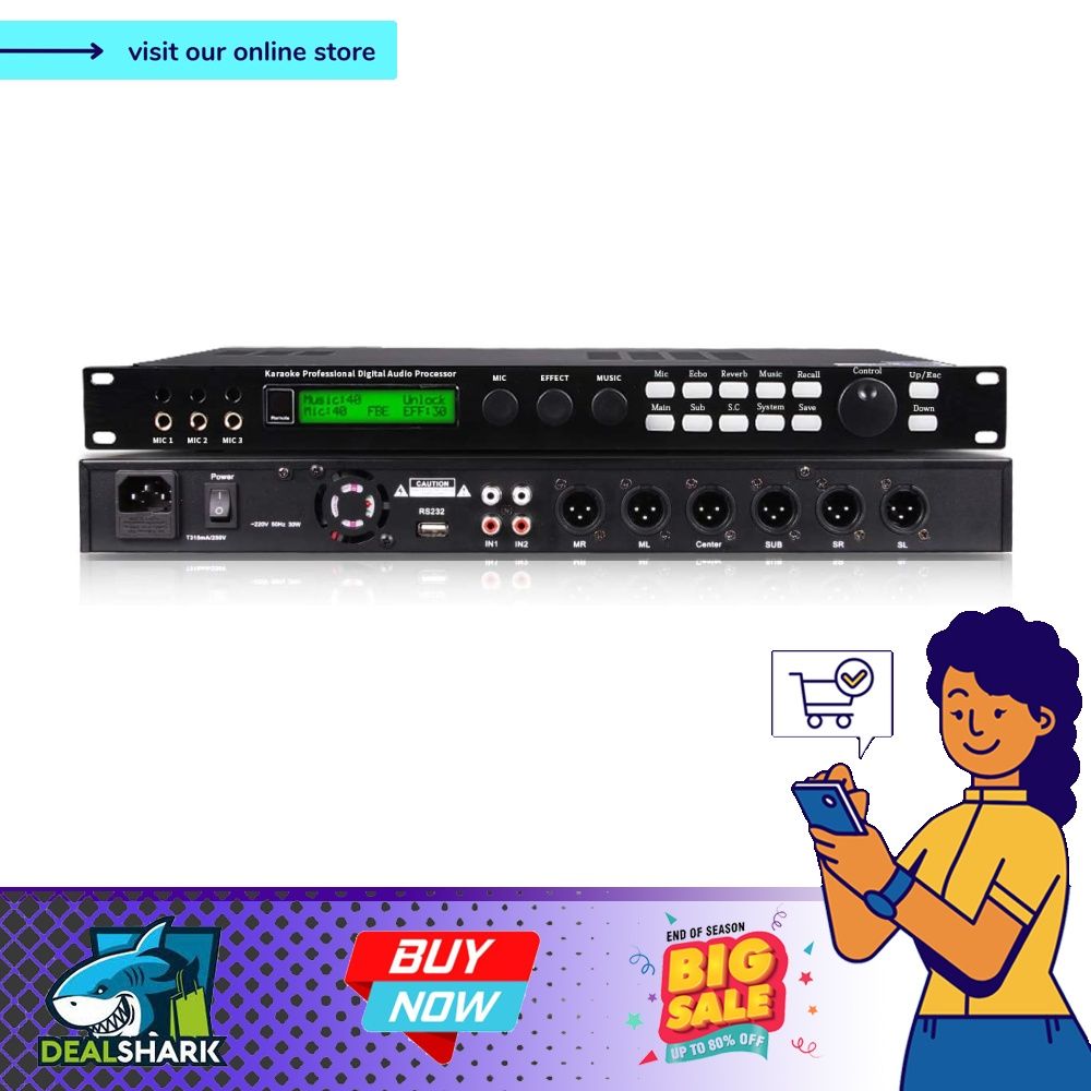 Depusheng X5 Digital Mixer Reverberator Microphone KTV Audio Processor ...