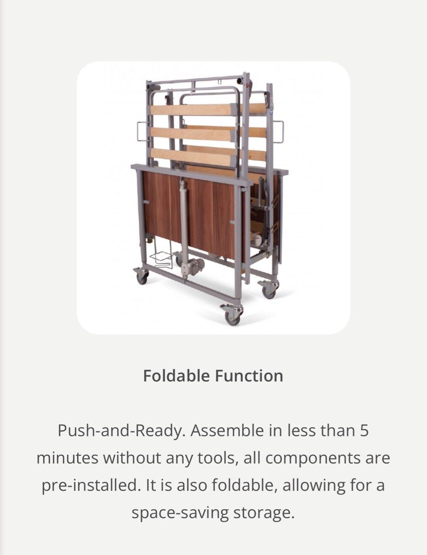 Domiflex Premium Nursing Bed, Continuous Side Rails, Furniture & Home ...