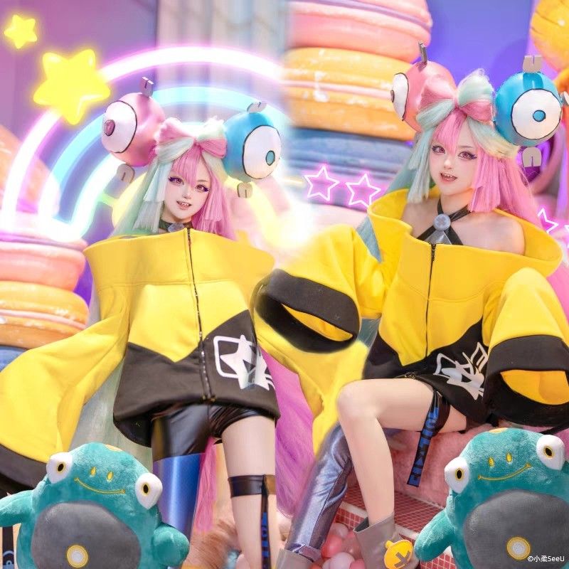 FULL Cos+wig+shoe+prop Iono cosplay costume pokemon gym leader, Hobbies ...