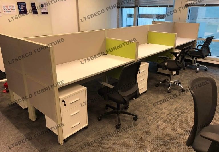 FULL FABRIC CALL CENTER TABLE PARTITION OFFICE CUBICLE OFFICE FURNITURE ...