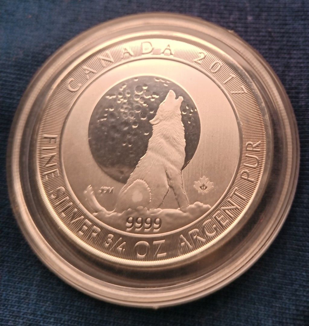 Howling Wolf Moon 2017, 3/4 ounce 9999 fine silver coin, genuine in ...