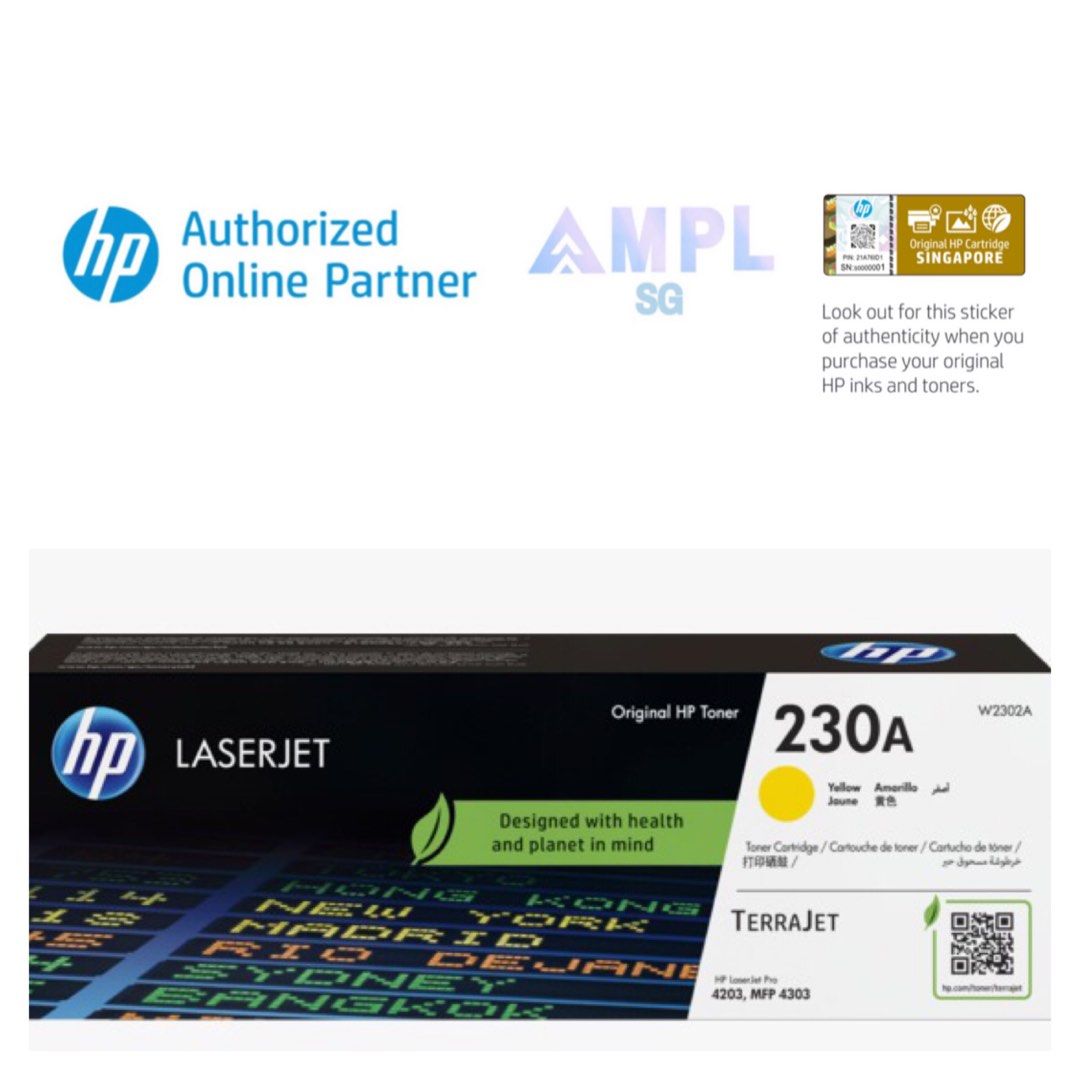 HP 230A Black | HP 230A Cyan | HP 230A Yellow | HP 230A Magenta Original LaserJet Toner ...