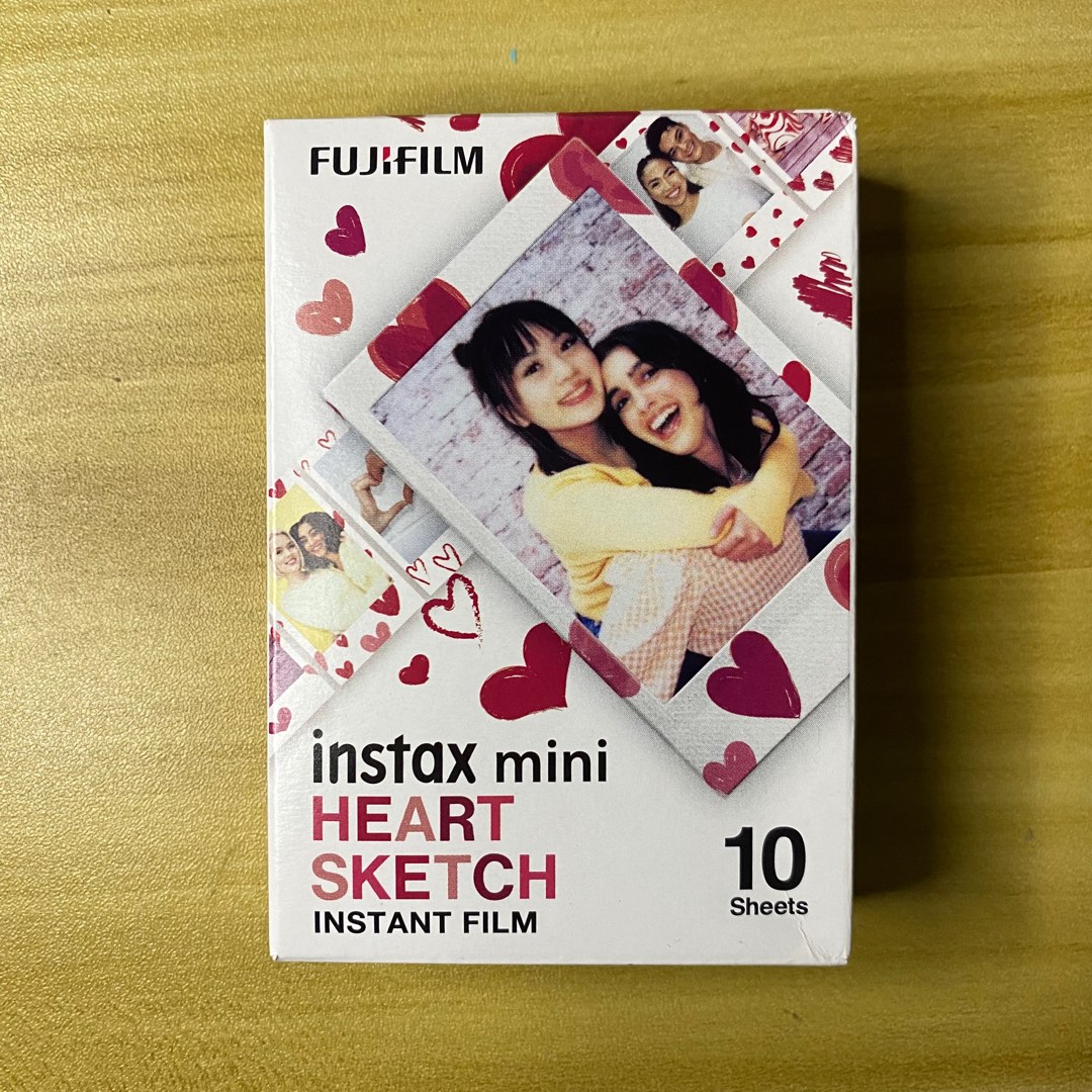 Instax Mini Heart Sketch Design Film (10 sheets) on Carousell