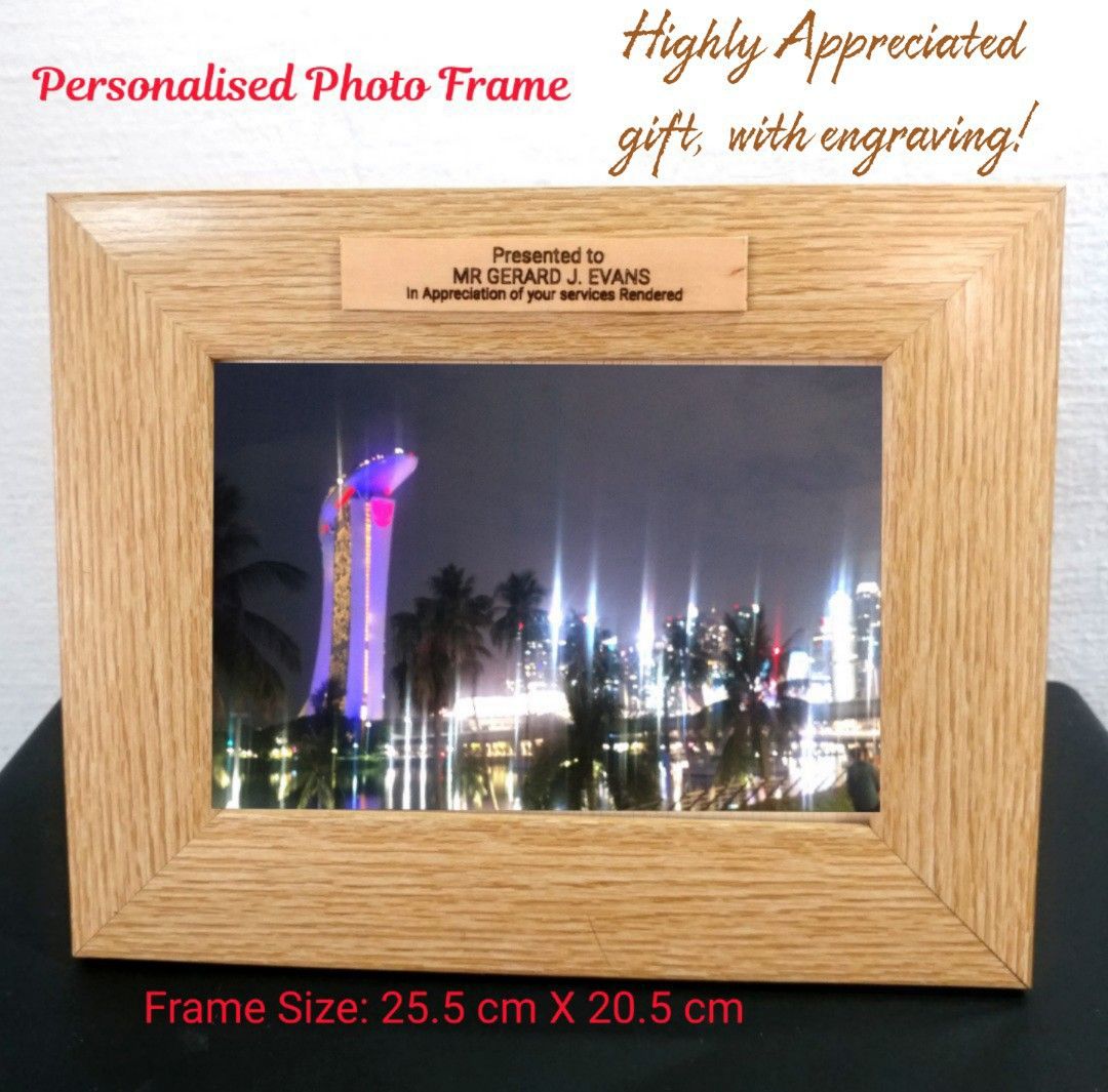 (INSTOCK)Personalised Award Photo Frame Fit 5R size, Broad Border ...