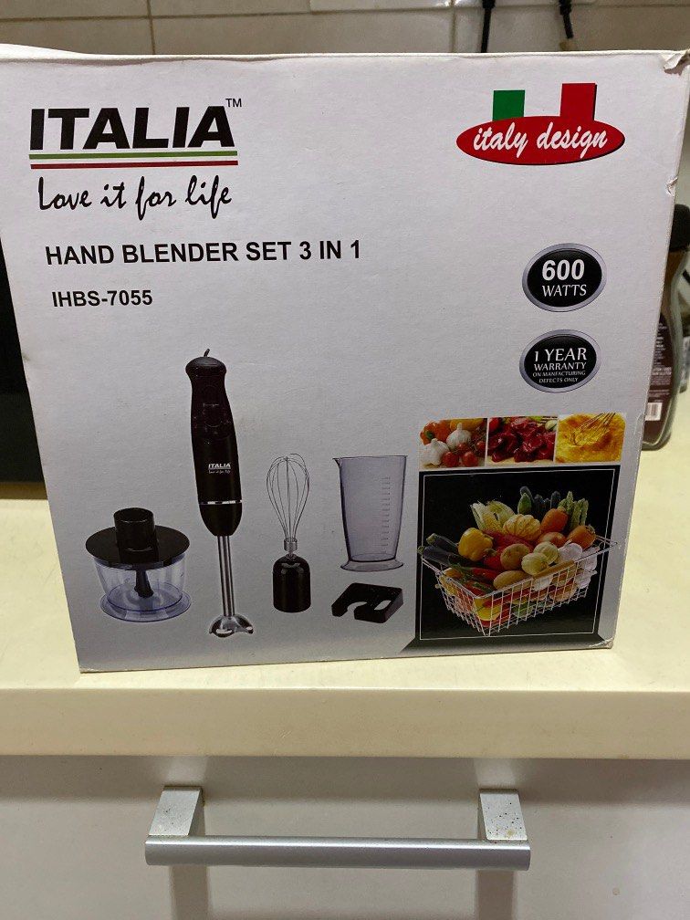 Italia Hand blender set 3 in 1, TV & Home Appliances, Kitchen ...