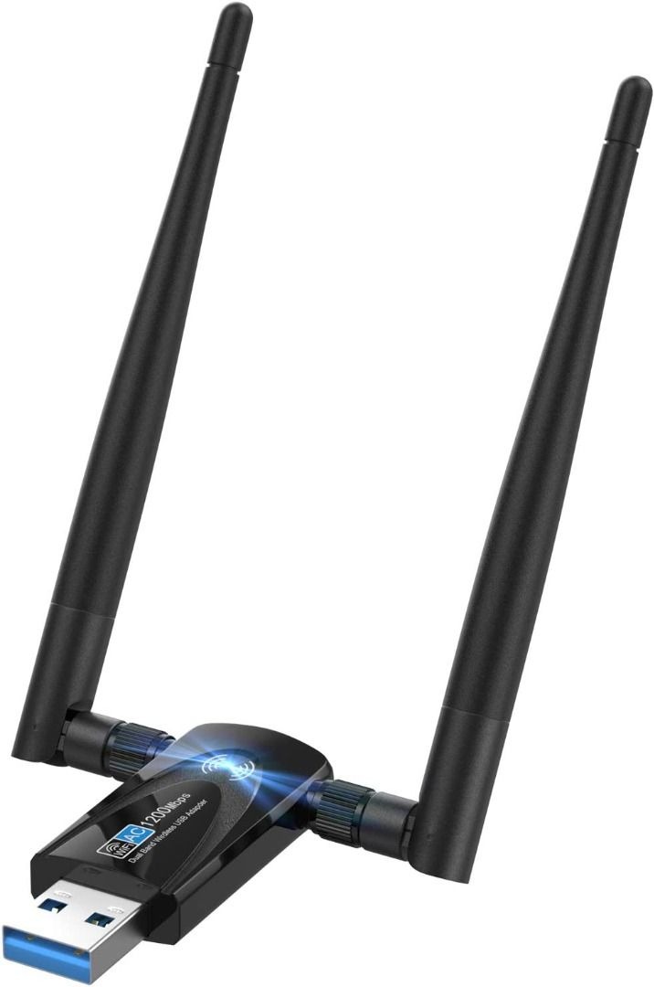 [K0008] USB WiFi Adapter, Techkey USB WiFi Dongle Dual WiFi Antenna ...
