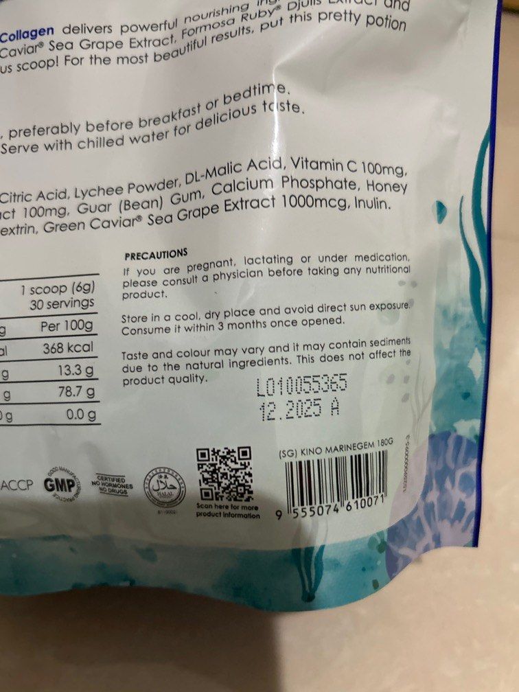 Kinohimitsu Marine Gem Collagen Powder 5000mg Type 1 and 3, Health ...