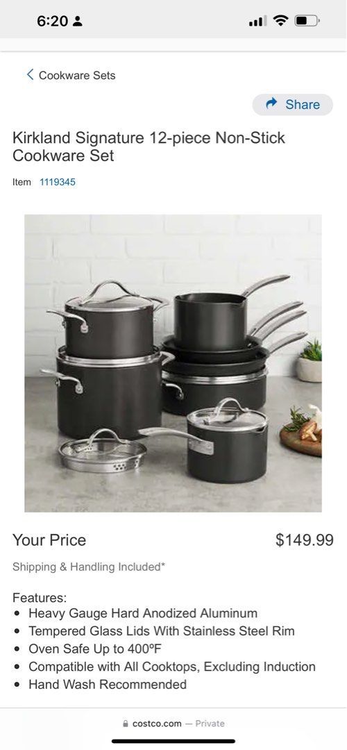 Kirkland Signature 12 Piece Non Stick Cookware Set Furniture And Home
