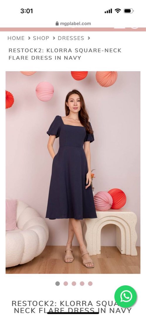 MGP Label Klorra Square Neck Flare Dress, Women's Fashion, Dresses ...